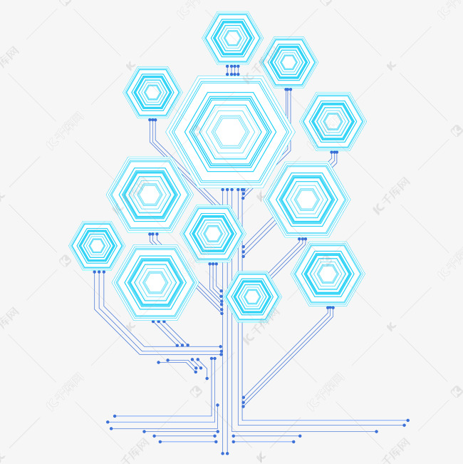 蓝色科技树素材图片免费下载-千库网