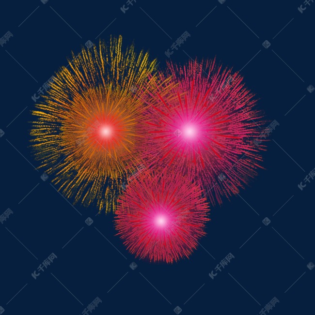 圆形红色烟花素材图片免费下载-千库网