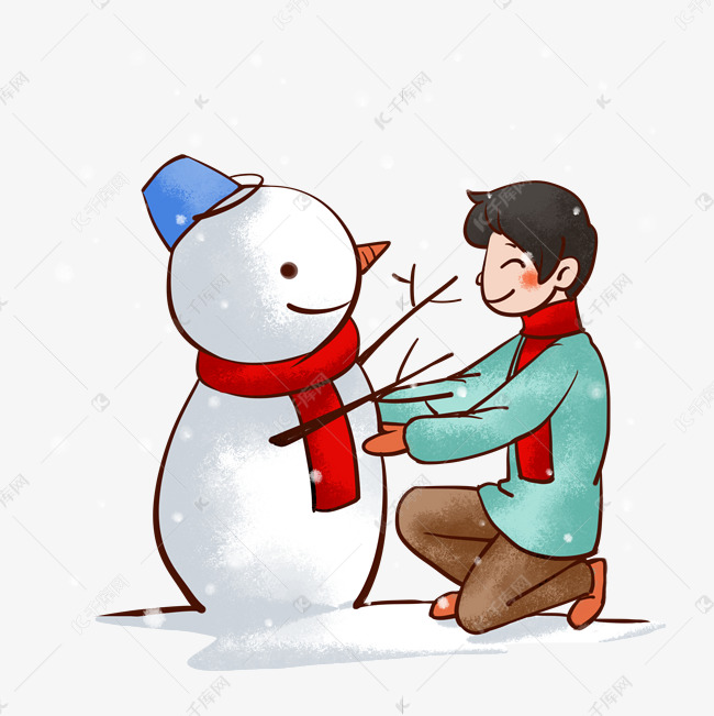 冬天下雪堆雪人素材图片免费下载-千库网