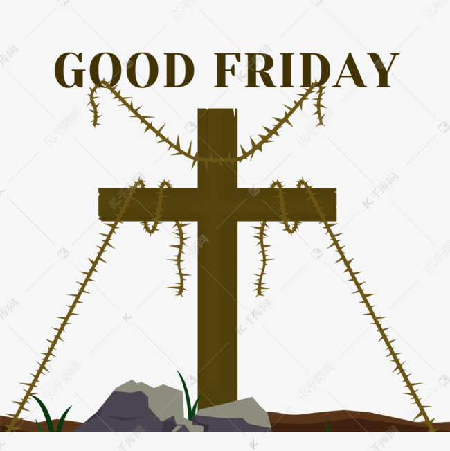 耶稣受难日十字架和荆棘素材图片免费下载-千库网