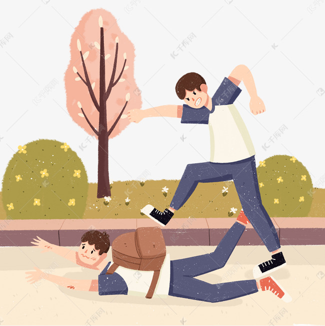 校园暴力打架男孩素材图片免费下载-千库网