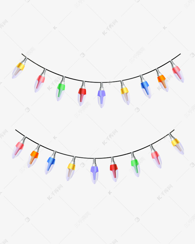 彩色的灯串素材图片免费下载-千库网