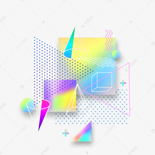 彩色创意几何孟菲斯图案素材图片免费下载-千库网