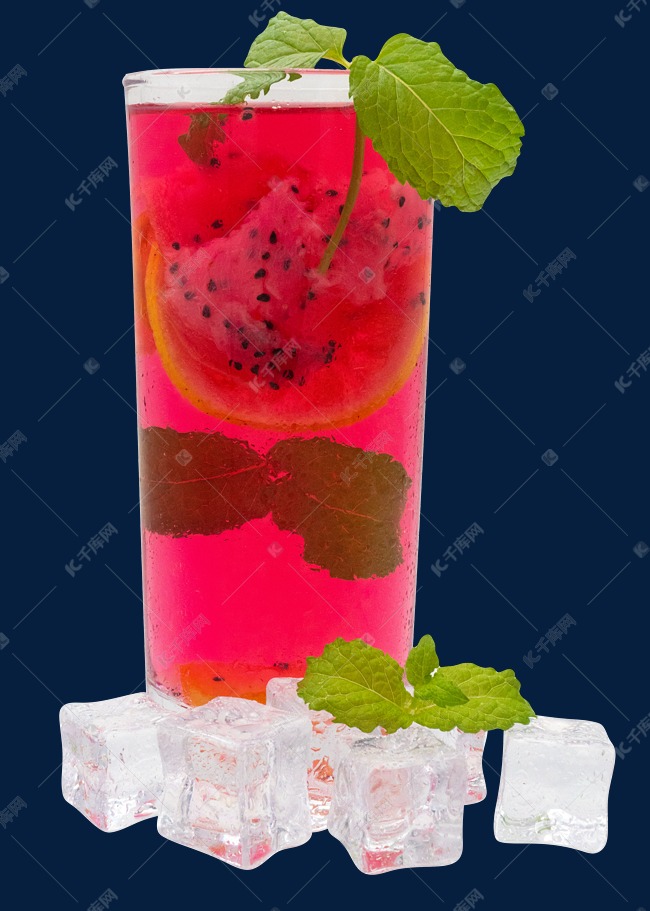 加冰饮品火龙果汁素材图片免费下载-千库网