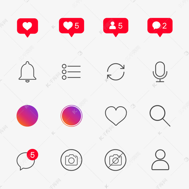 社交图标素材图片免费下载-千库网
