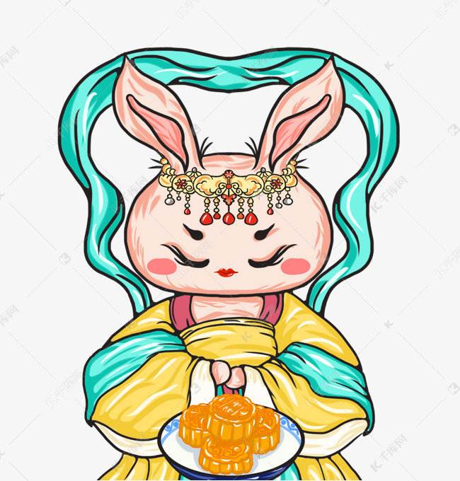 中秋节玉兔月饼素材图片免费下载-千库网