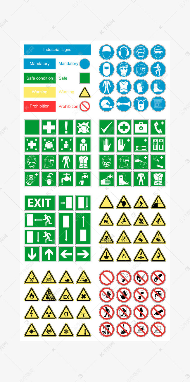 灾害预警、 健康与安全和公共信息标志设置素材图片免费下载-千库网