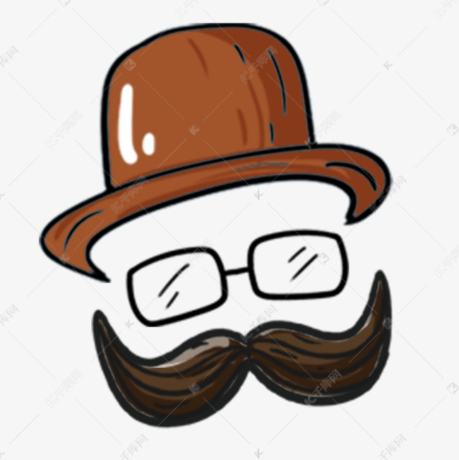 父亲节卡通帽子眼镜装饰剪贴画素材图片免费下载-千库网