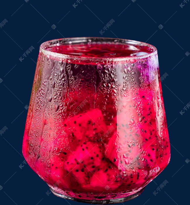 冰镇冷饮火龙果汁美味水果茶素材图片免费下载-千库网