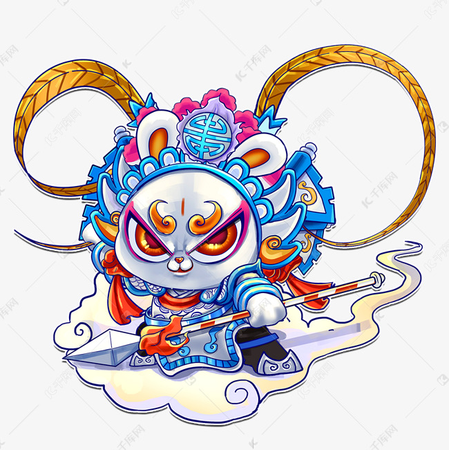 彩色手绘戏曲人物素材图片免费下载-千库网