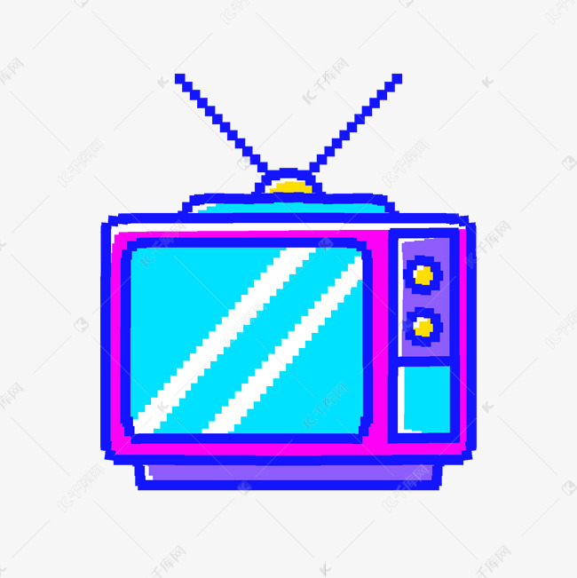 马赛克电视机素材图片免费下载-千库网