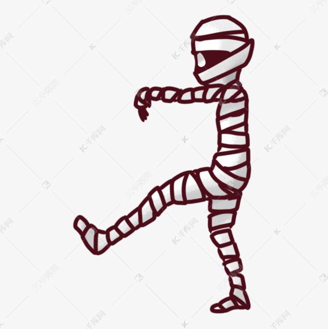 万圣节白色木乃伊剪贴画素材图片免费下载-千库网