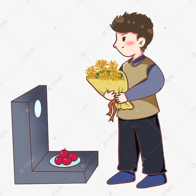 清明节文明祭扫菊花扫墓素材图片免费下载-千库网