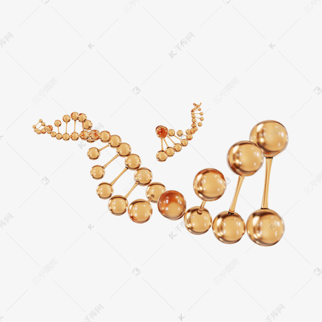3D立体C4D医疗黄色分子结构素材图片免费下载-千库网