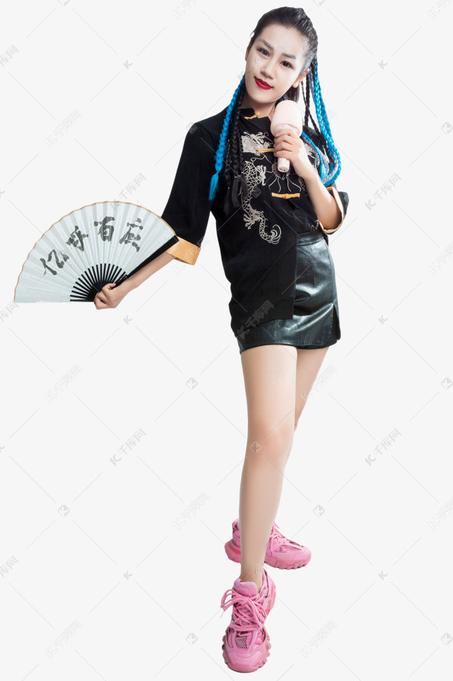 美少女国潮带货主播女孩素材图片免费下载-千库网