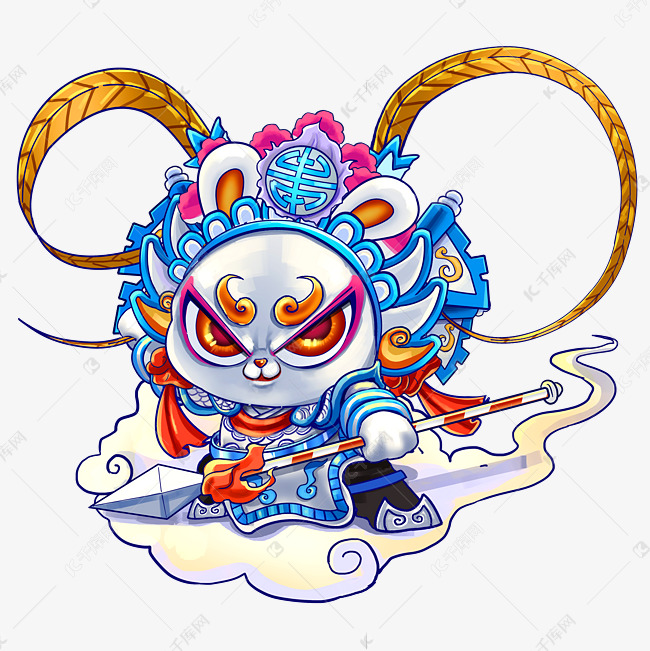 最新国潮春节戏曲兔武生素材图片免费下载-千库网