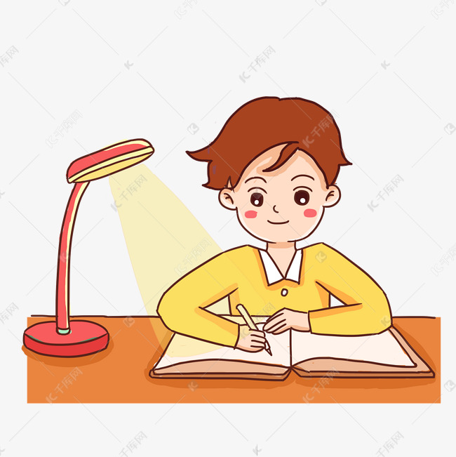 同学学生学习写字手绘卡通元素素材图片免费下载-千库网