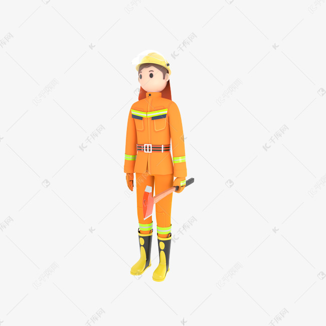 消防员3D素材图片免费下载-千库网