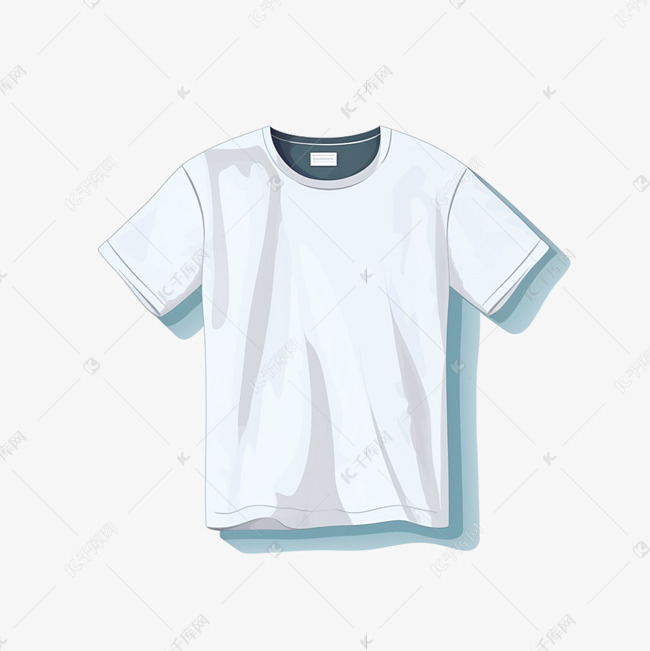 夏季扁平卡通风白色T恤素材图片免费下载-千库网