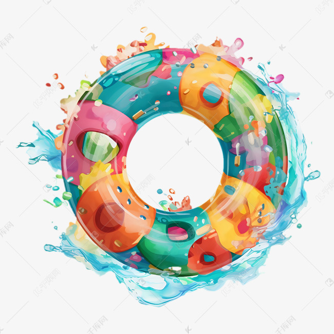 儿童游泳圈卡通鲜艳素材图片免费下载-千库网