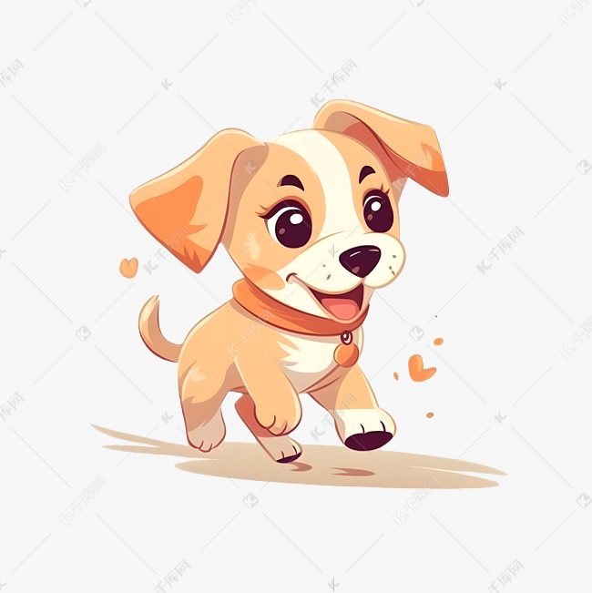 动物卡通可爱奔跑跳跃的小狗素材图片免费下载-千库网