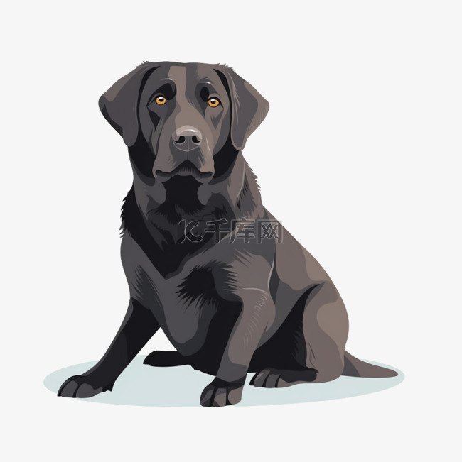 卡通手绘动物黑狗素材图片免费下载-千库网