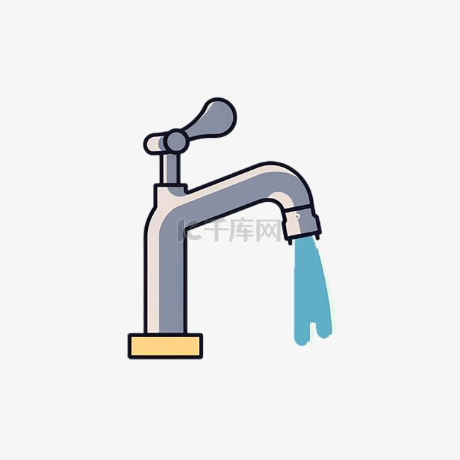 水龙头平面卡通素材图片免费下载-千库网