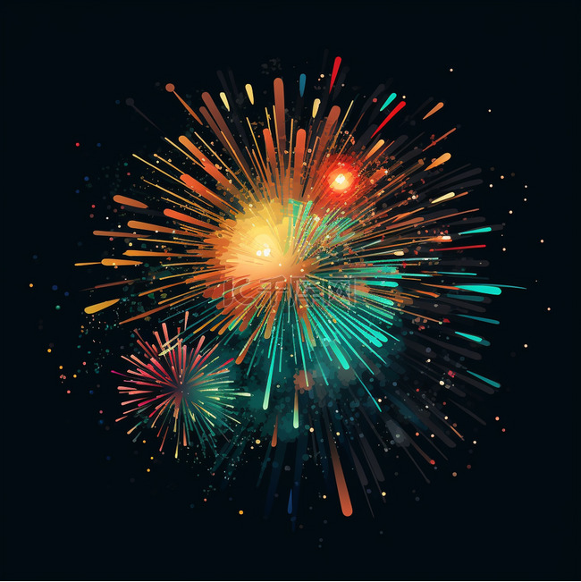 卡通手绘烟火烟花素材图片免费下载-千库网