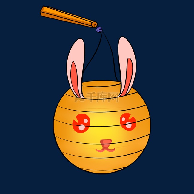 可爱兔子灯笼素材图片免费下载-千库网