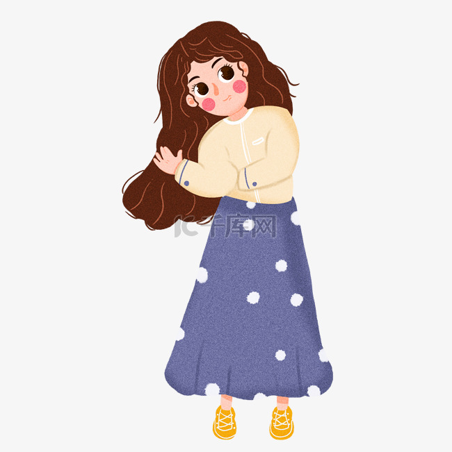可爱妇女节卡通女生插画素材图片免费下载-千库网