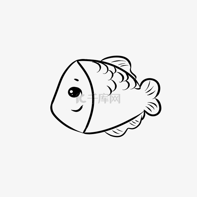 手绘简笔可爱小鱼素材图片免费下载-千库网