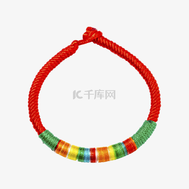 一条红色绳子手链素材图片免费下载-千库网