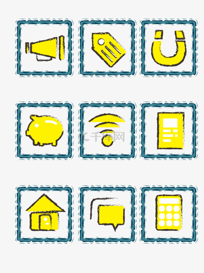 简约创意日常商用物品小图标元素素材图片免费下载-千库网
