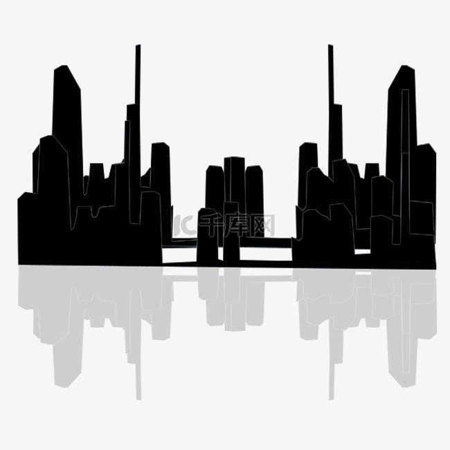 城市剪影png素材图片免费下载-千库网