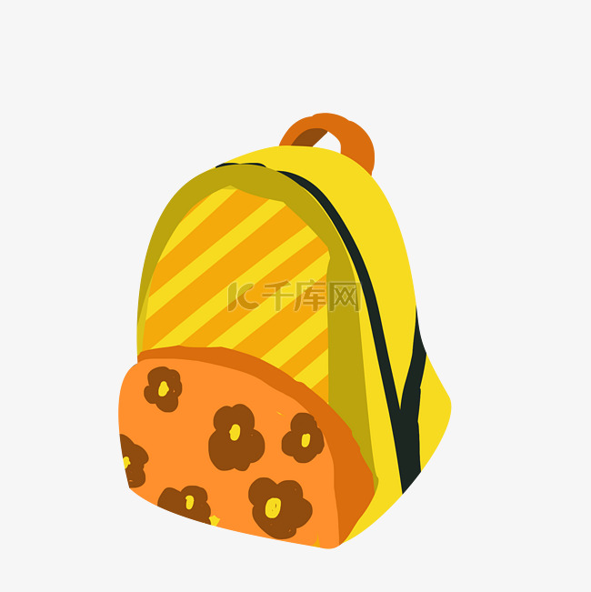 手绘黄色书包素材图片免费下载-千库网