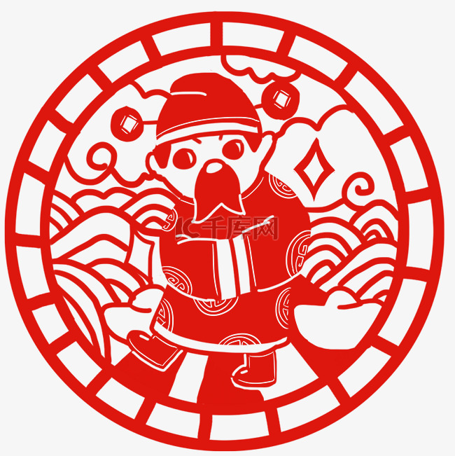 剪纸财神节日素材图片免费下载-千库网