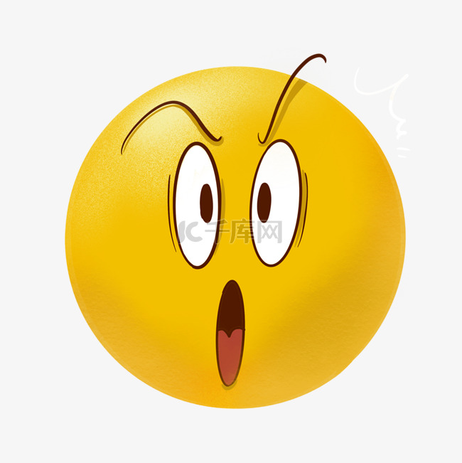惊讶的黄色表情插画素材图片免费下载-千库网