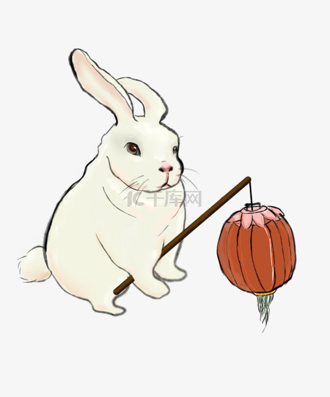 中秋兔子灯笼庆贺素材图片免费下载-千库网
