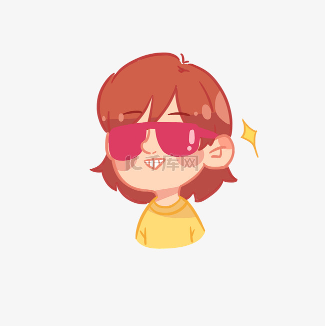 得意的小女孩表情包插画素材图片免费下载-千库网