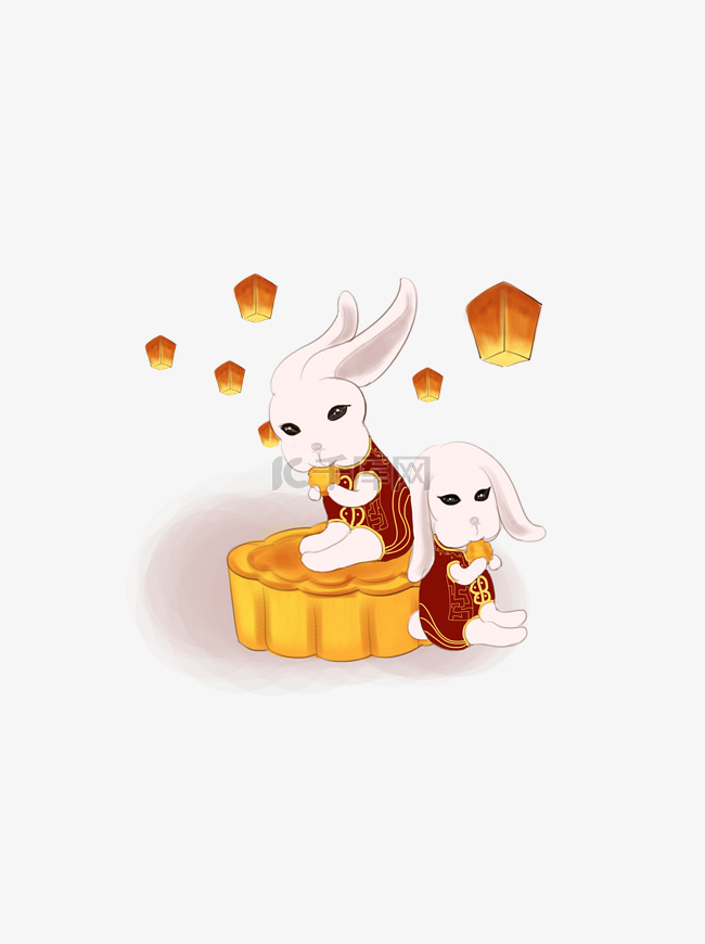 中秋节兔子 素材图片免费下载-千库网