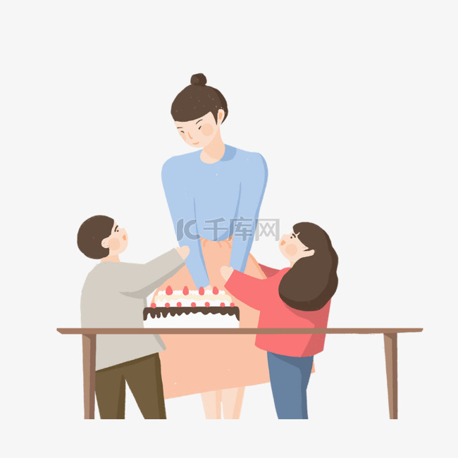 卡通温馨亲子主题卡通素材图片免费下载-千库网