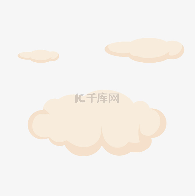 卡通白色三朵云手绘素材图片免费下载-千库网