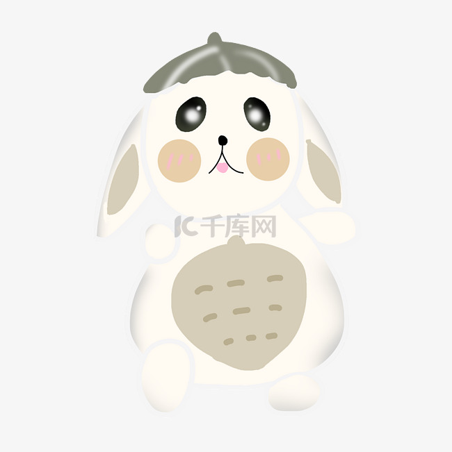 手绘委屈的兔子插画素材图片免费下载-千库网