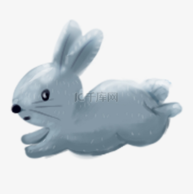 灰色兔子 素材图片免费下载-千库网