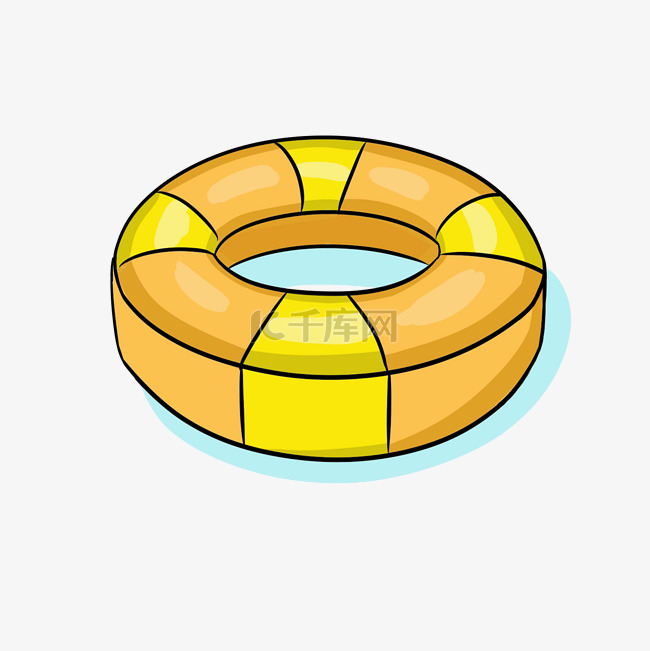 卡通手绘游泳圈插画素材图片免费下载-千库网