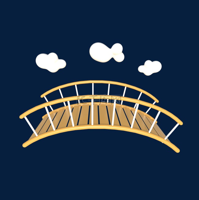 C4D立体卡通桥装饰素材图片免费下载-千库网