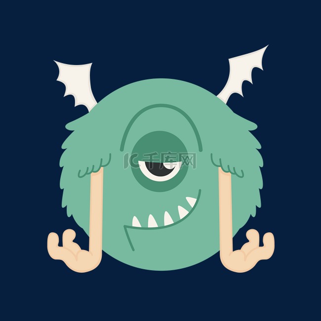 独眼恶魔的怪兽矢量素材图片免费下载-千库网