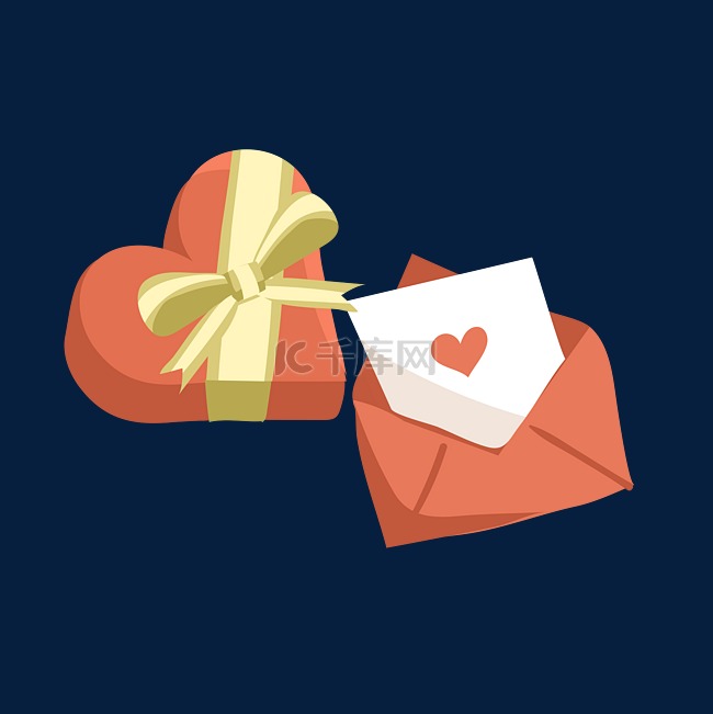 七夕情人节教师节礼盒信封png素材图片免费下载-千库网