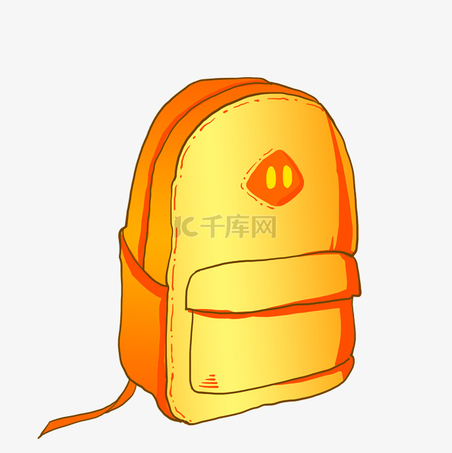 黄色的书包手绘插画素材图片免费下载-千库网
