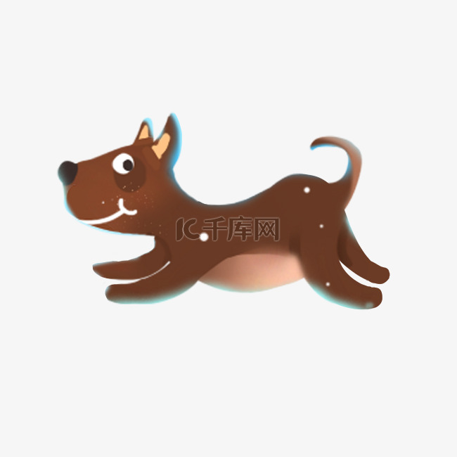 卡通手绘奔跑的小狗素材图片免费下载-千库网